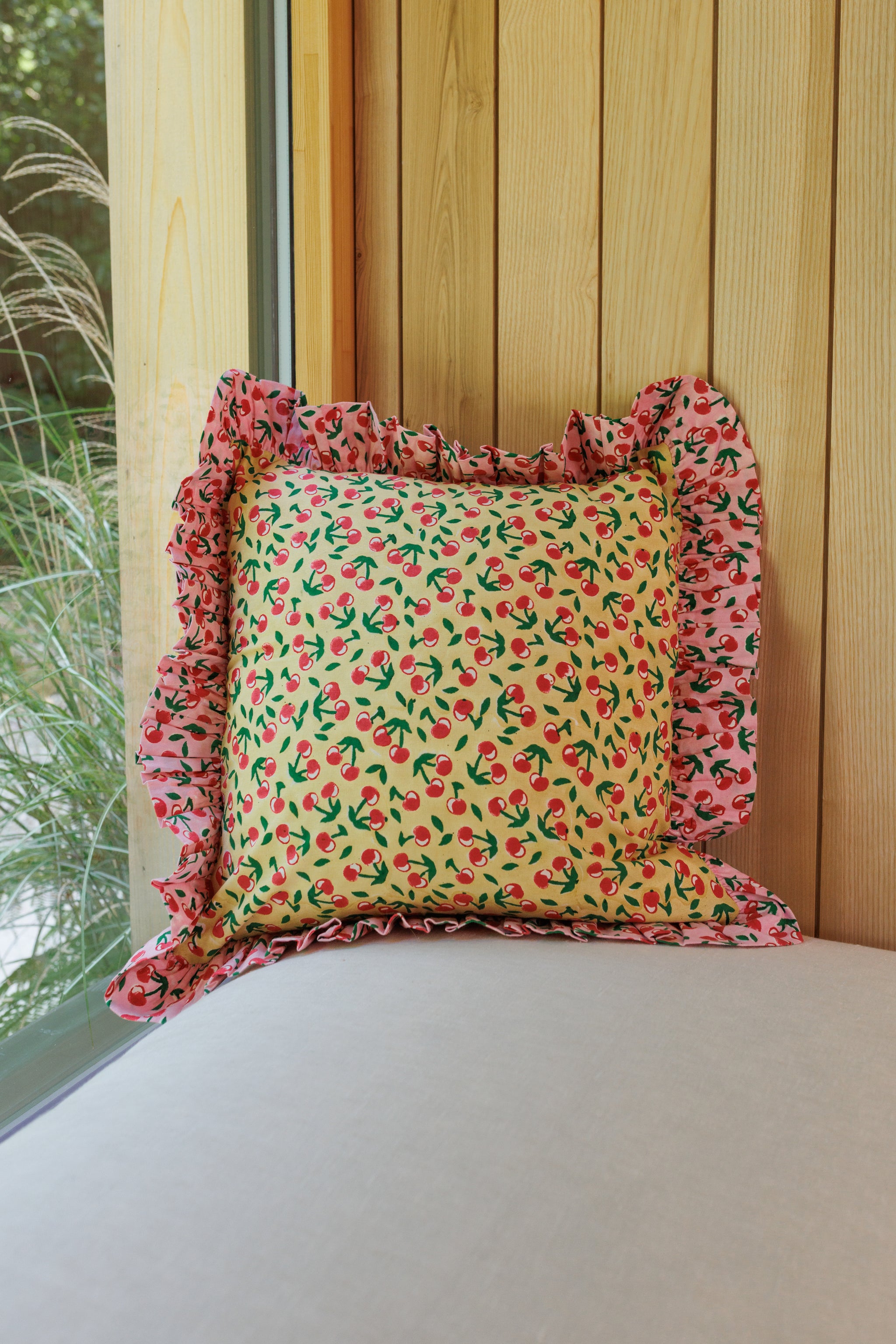 Cherry Frill Cushion